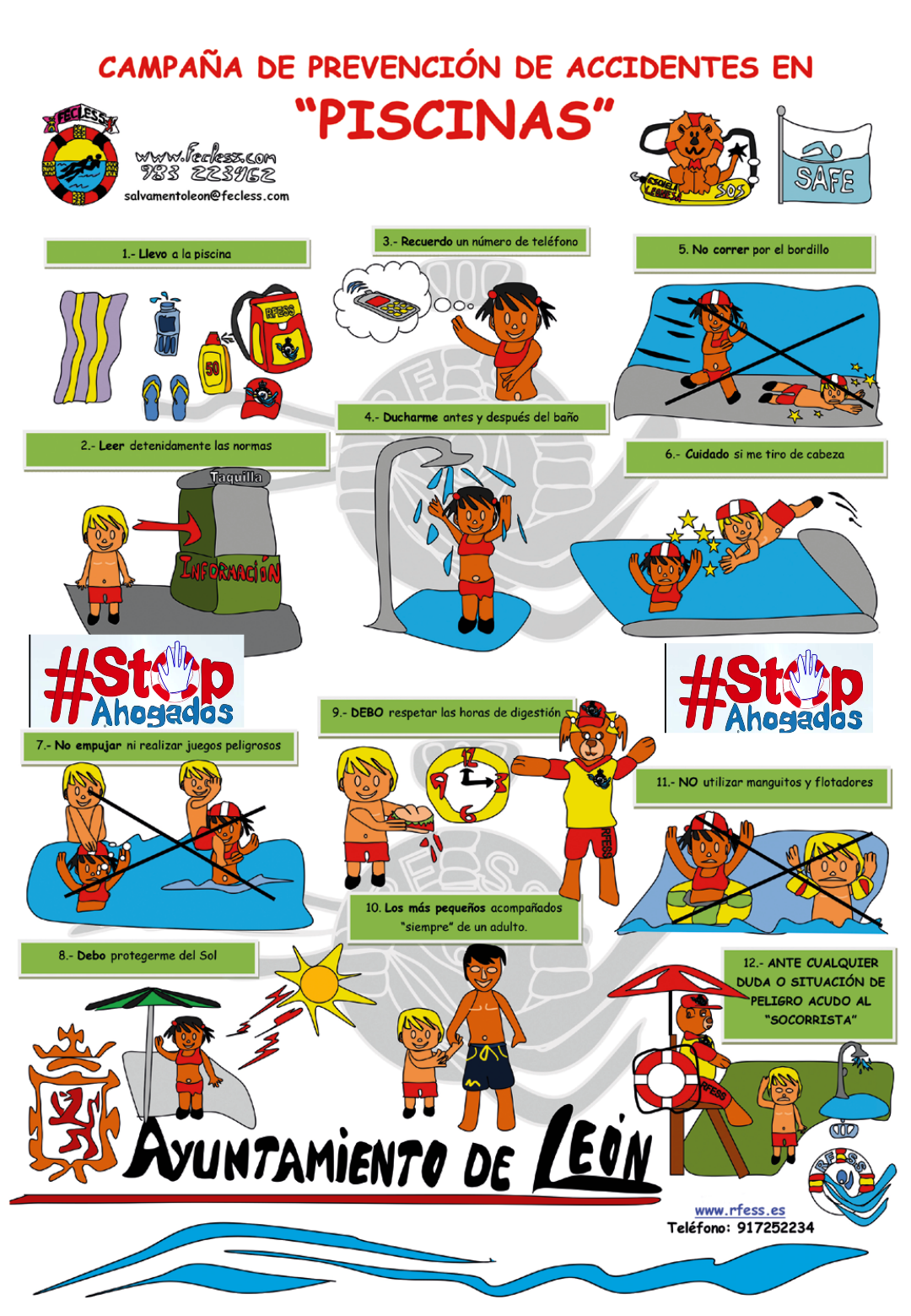 Campaña de prevención de accidentes en piscinas | leonoticias